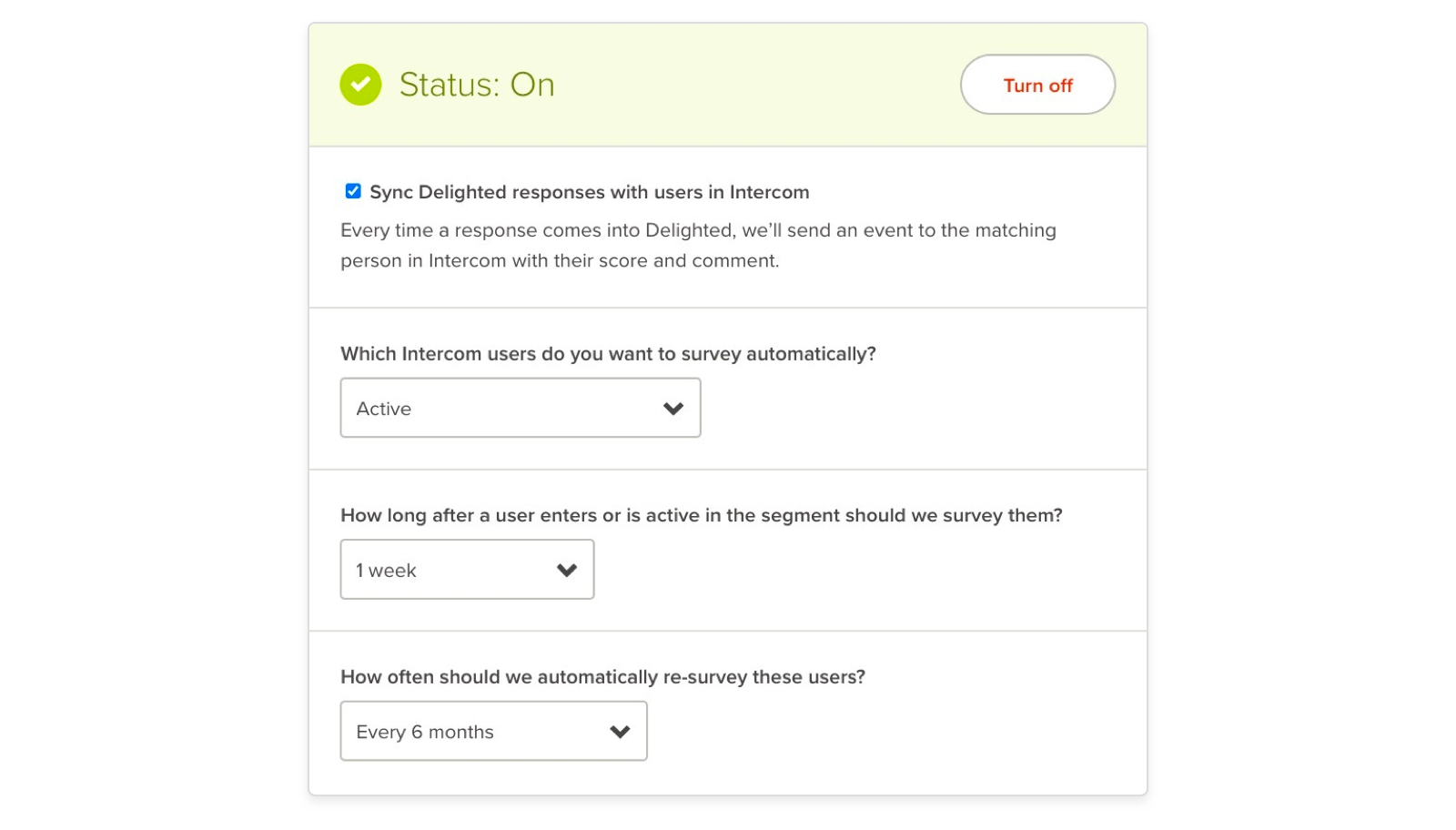 Integration: Send Intercom NPS surveys with Delighted
