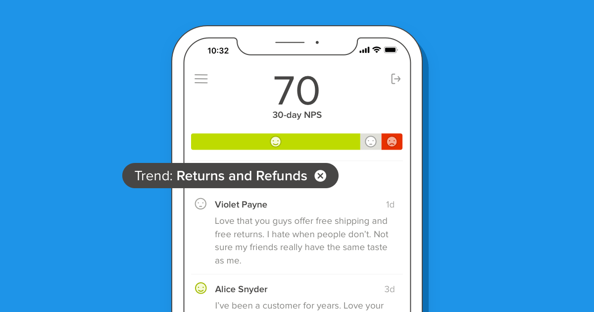 Trends monitoring now supported on the Delighted iOS App